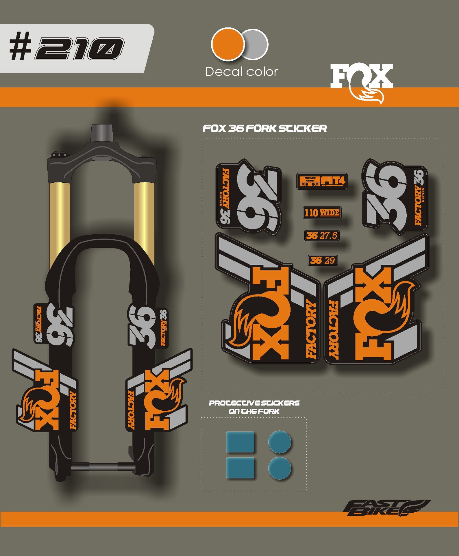 Fox 36 Decal Stickers bike fork | Etsy