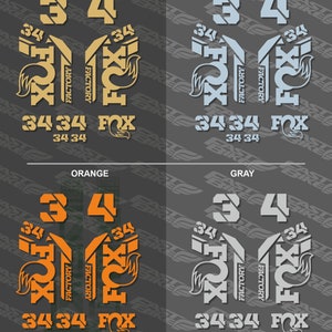 Fox 34 Decal Stickers Bike Fork - Etsy
