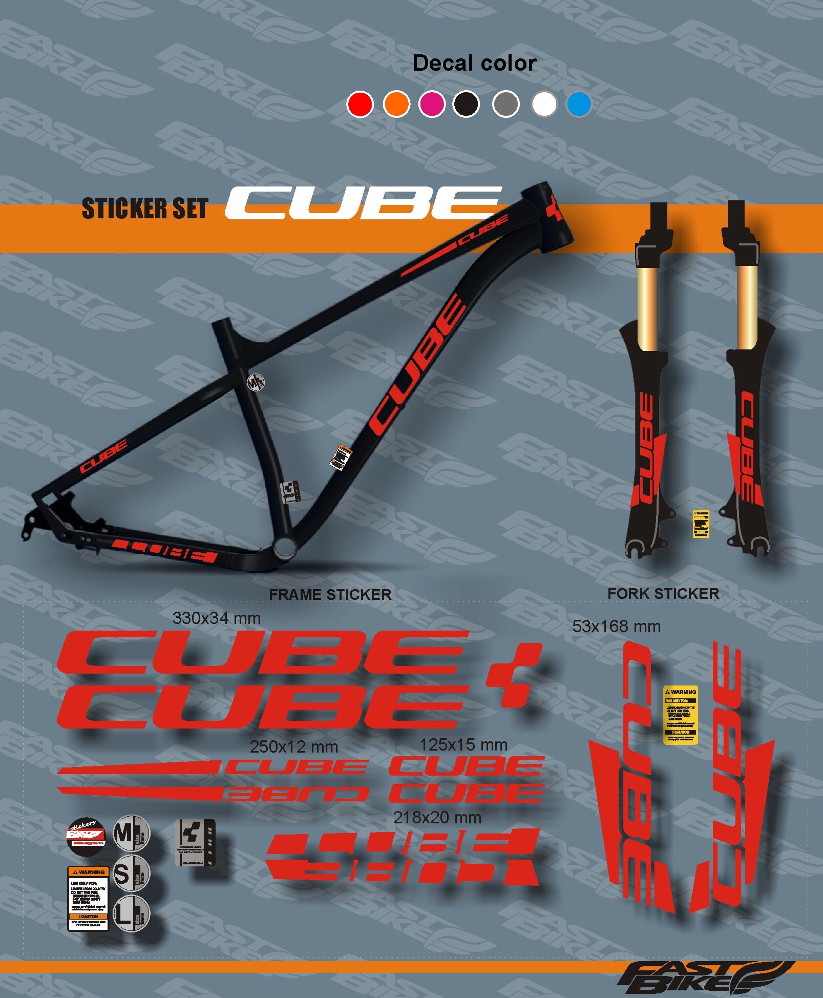 CUBE stickers on bike. CUBE decals | Etsy