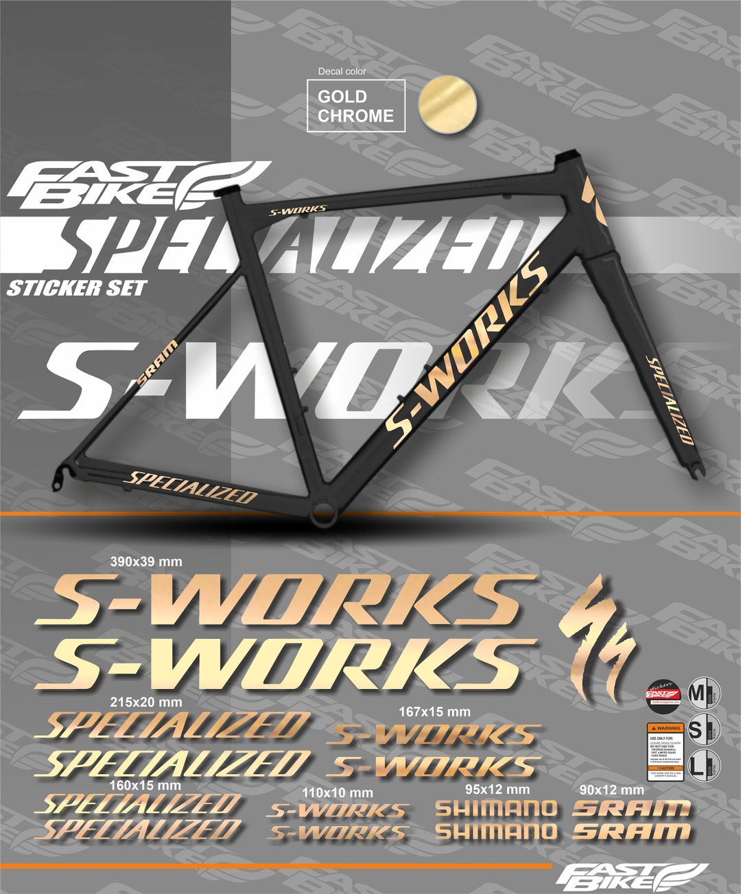 Custom Made S-works Decal Stickers on Bike.s-works Decals - Etsy