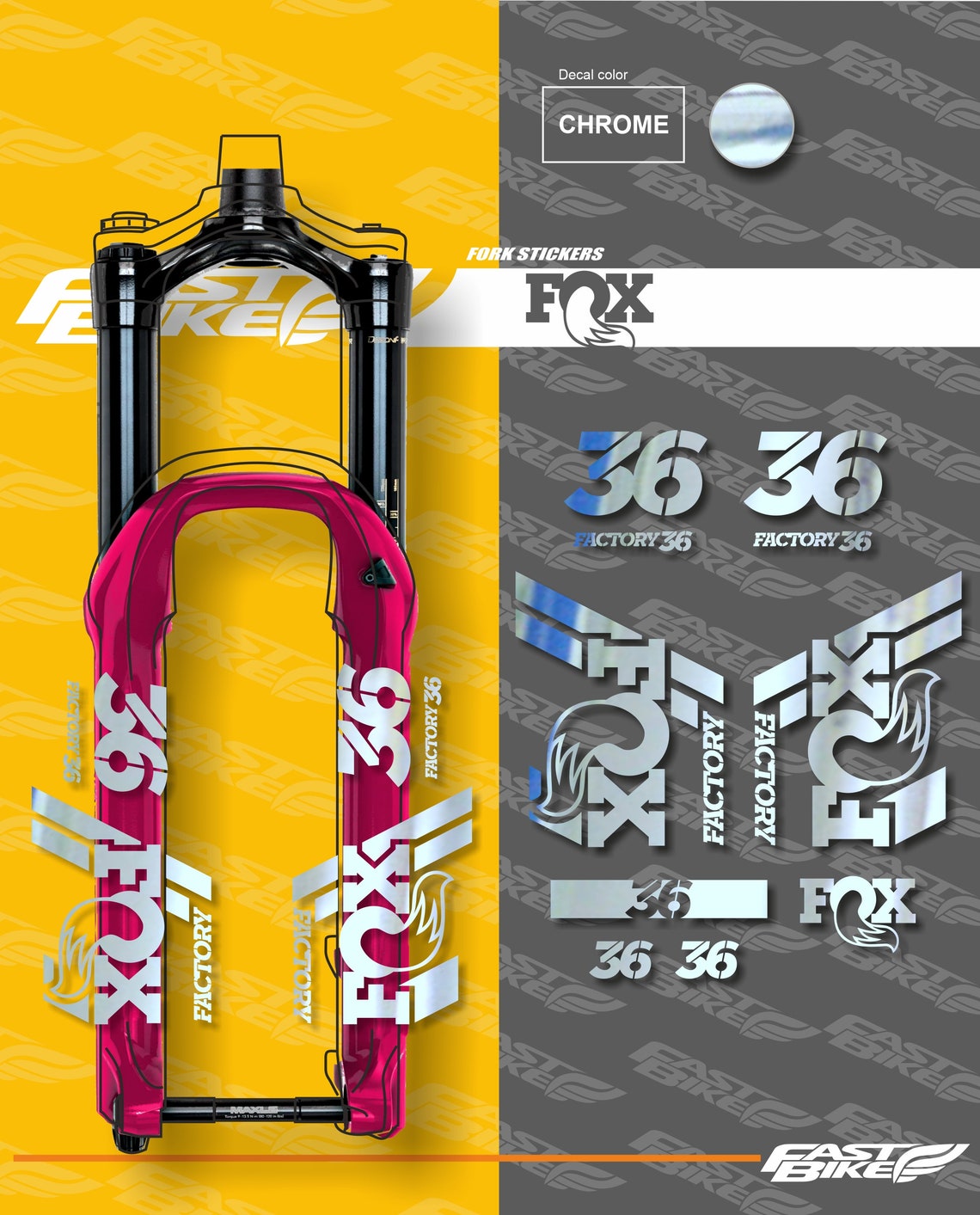 Fox 36 2018 Factory Decals Stikers - Etsy