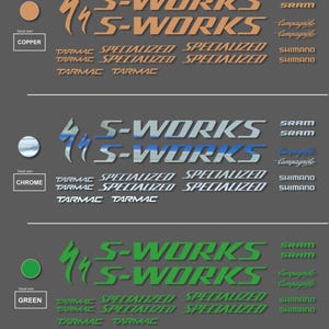 Custom S-works Tarmac Bike Decal Sticker Set - Etsy