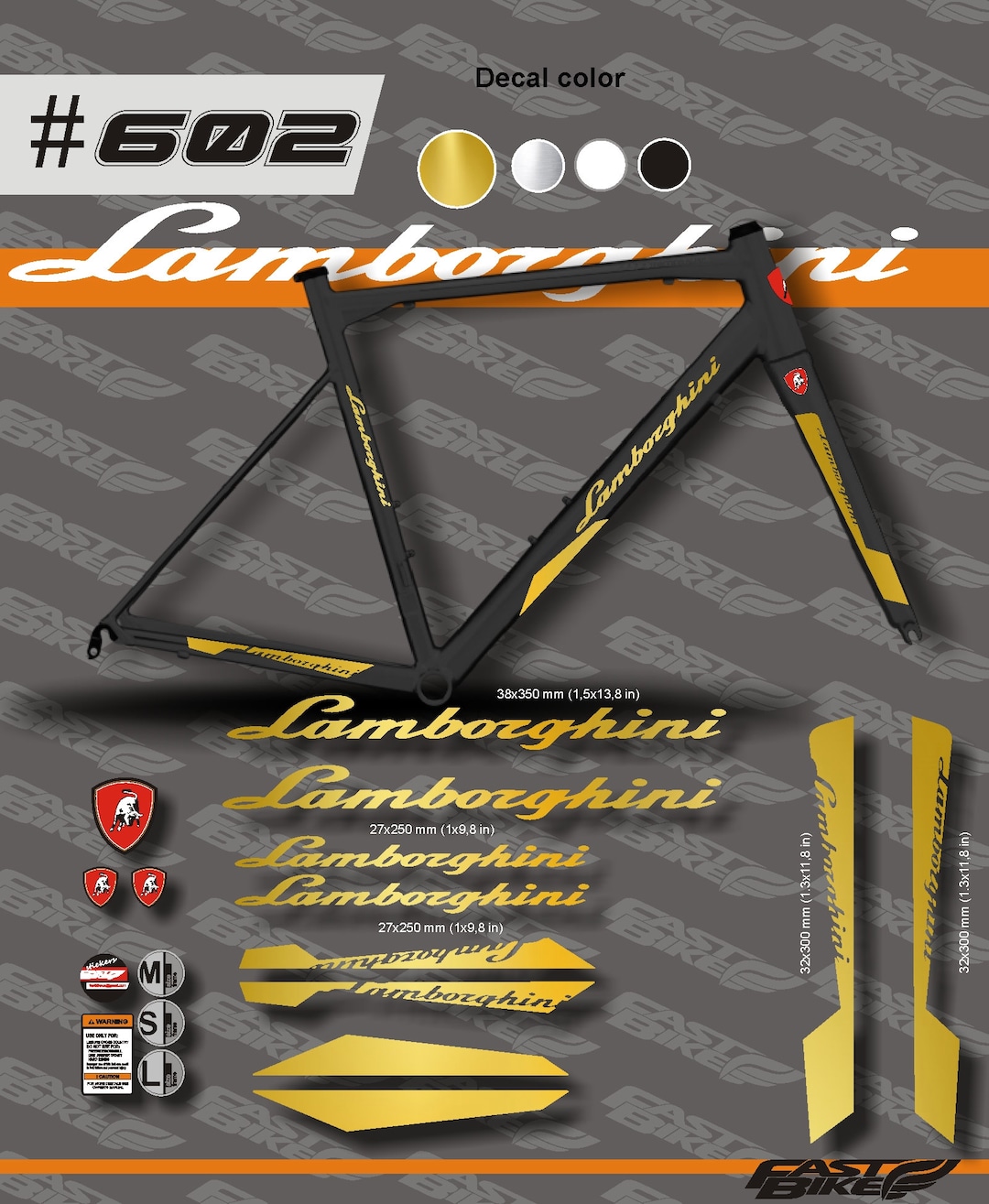 Lamborghini Decal Stickers on Bike. Lamborghini Decals - Etsy