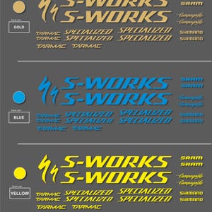 Custom S-works Tarmac Bike Decal Sticker Set - Etsy