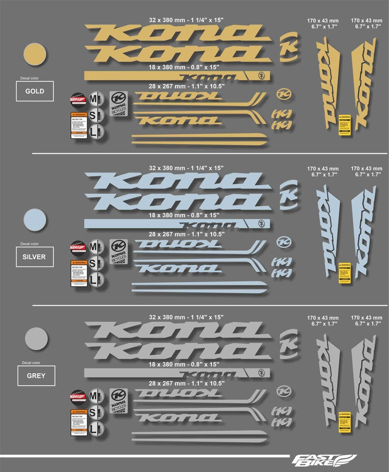 Custom Made Kona Decal Stickers on Bike. Kona Decals - Etsy