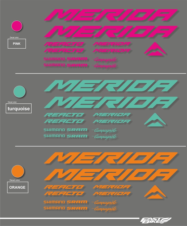 Merida Reacto Bike Decal Stickers - Cycling Frame Set - Etsy