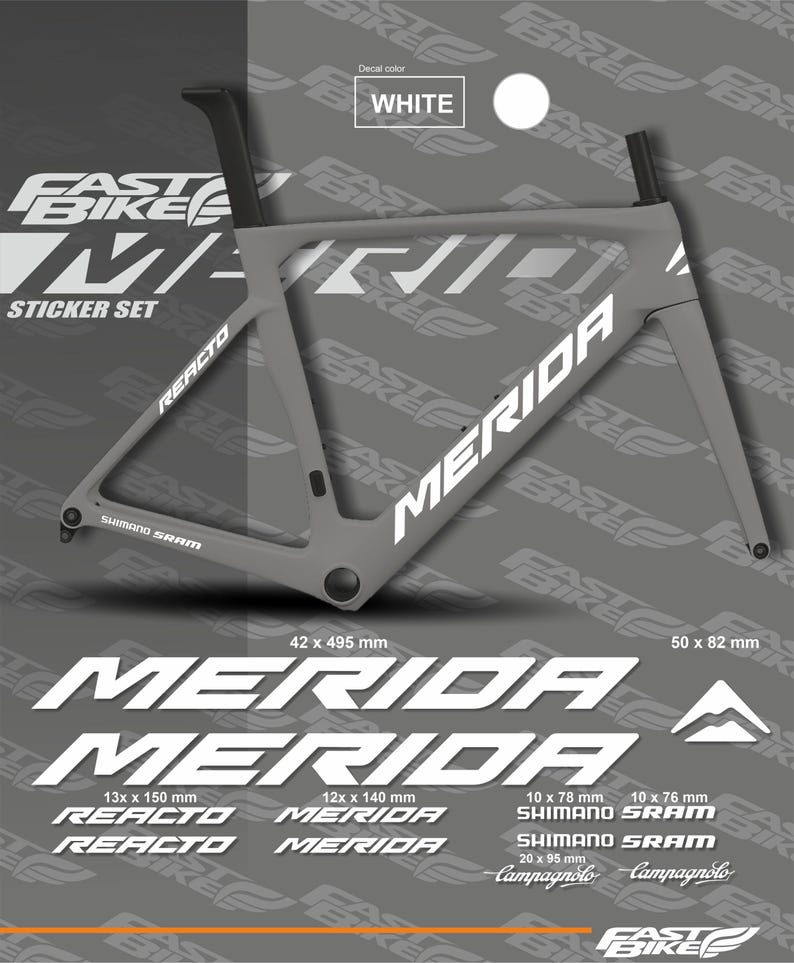 Merida Reacto Bike Decal Stickers - Cycling Frame Set - Etsy