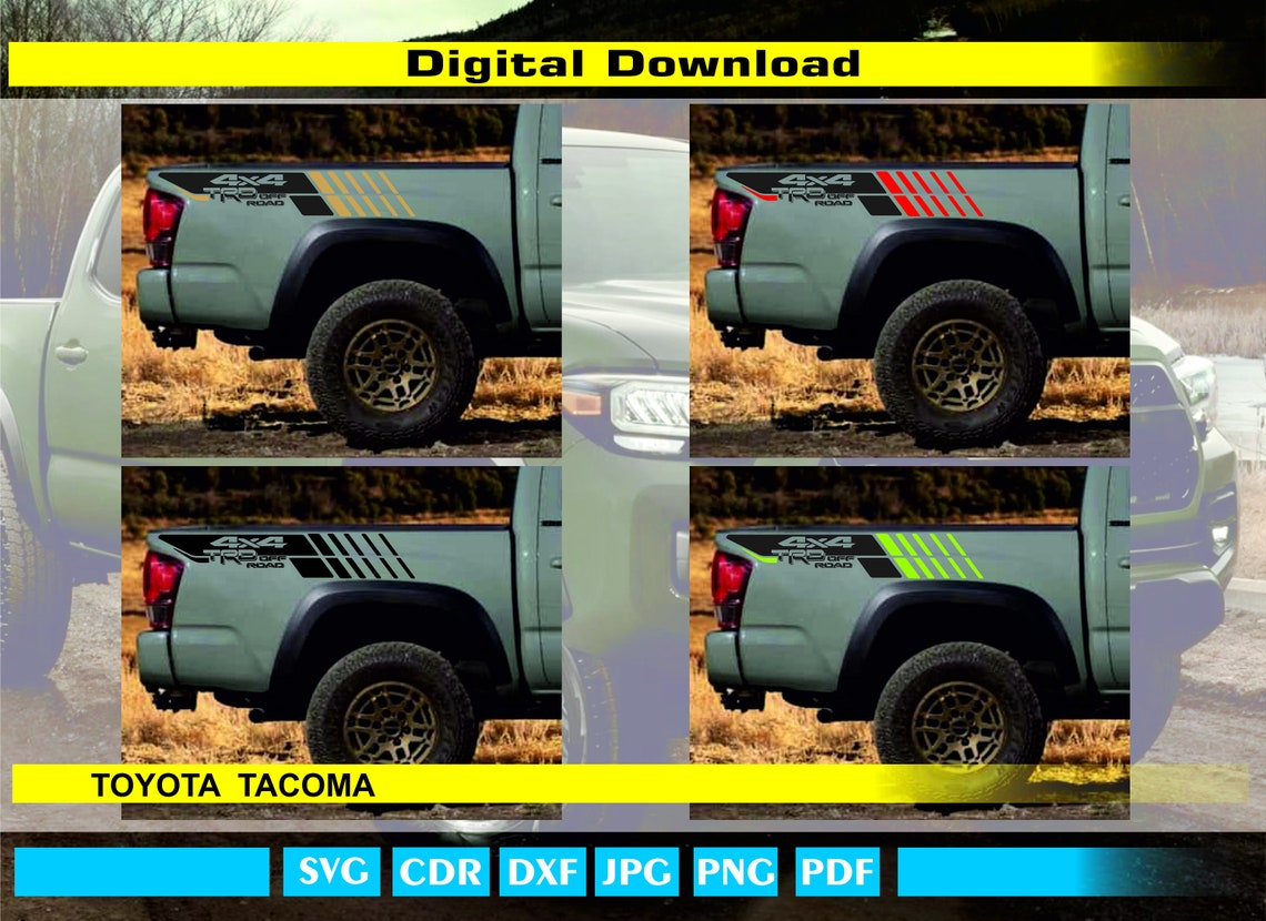 Toyota Tacoma Mountains Tailgate SVG Vector File (digital Download) - Etsy