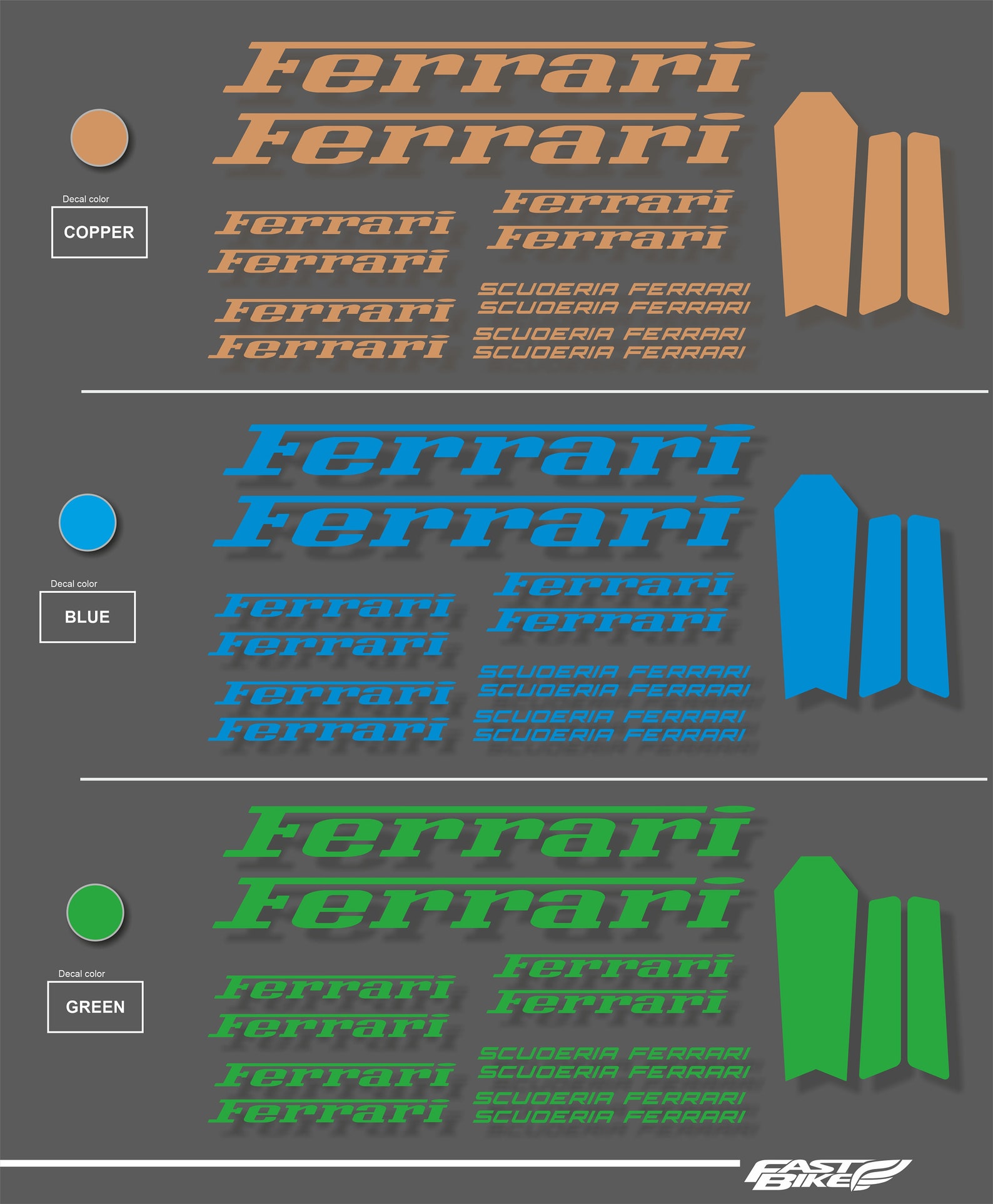 FERRARI Decal Stickers on Bike.ferrari Decals - Etsy