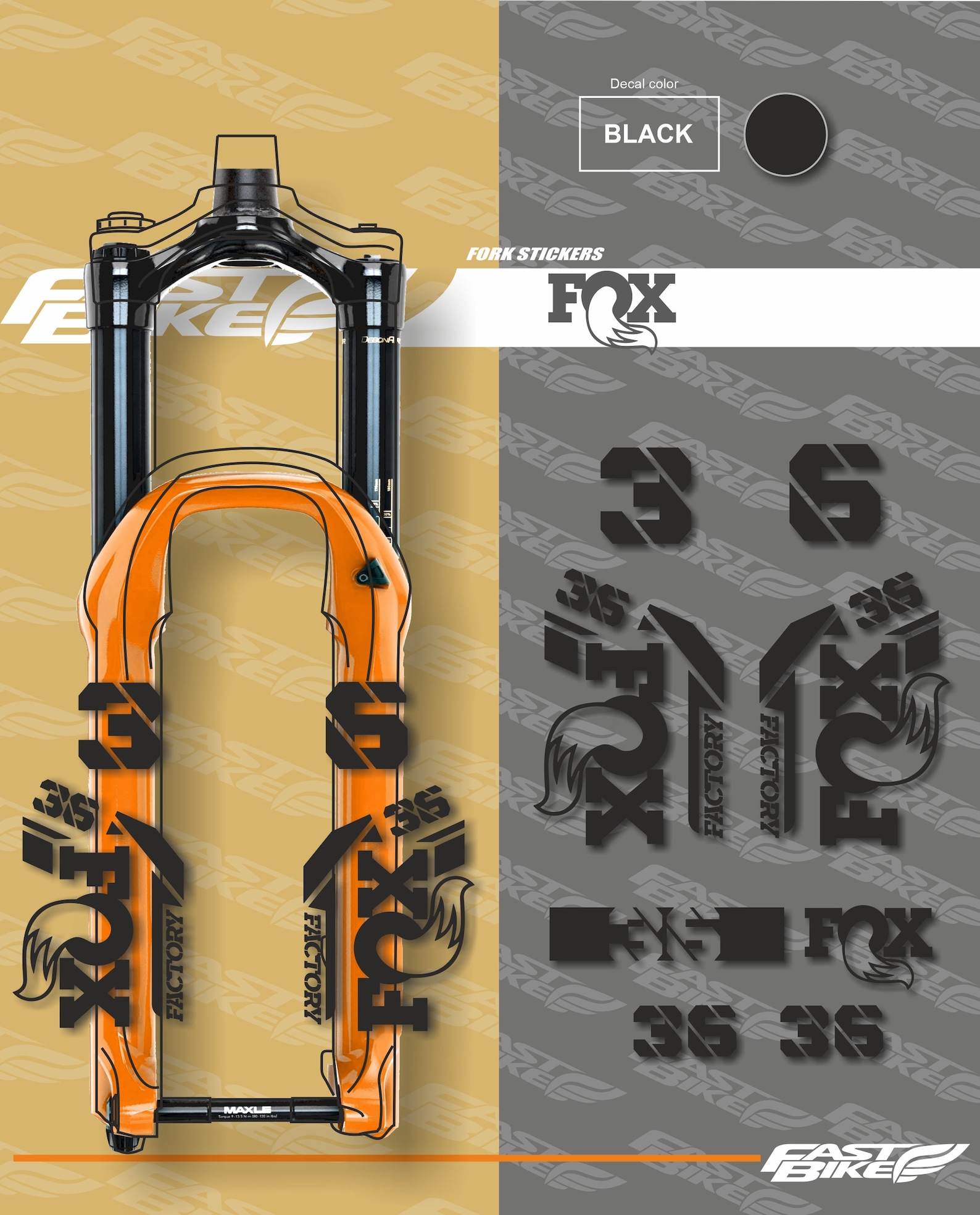 Fox 36 Decal Stickers Bike Fork - Etsy