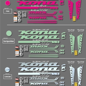 Custom Made Kona Decal Stickers on Bike. Kona Decals - Etsy