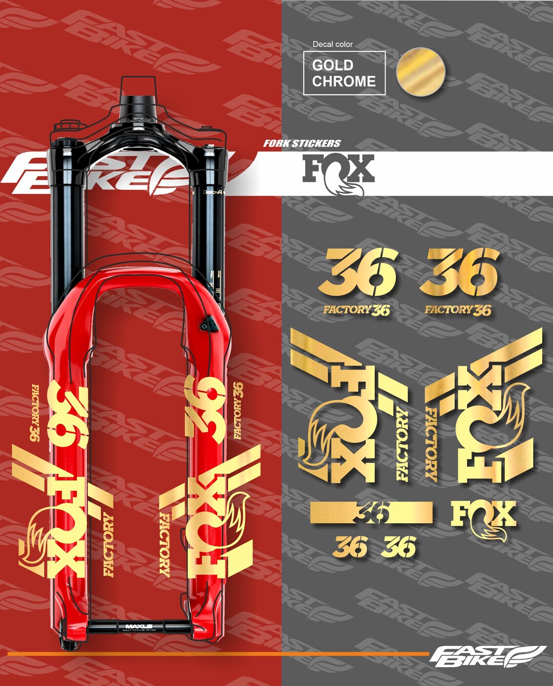 Fox 36 2018 Factory Decals Stikers - Etsy