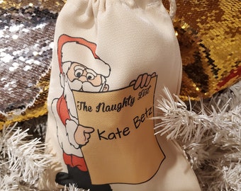 CHRISTMAS SANTA COAL Gift Bag, Lump of Coal, Naughty List, Stocking ...
