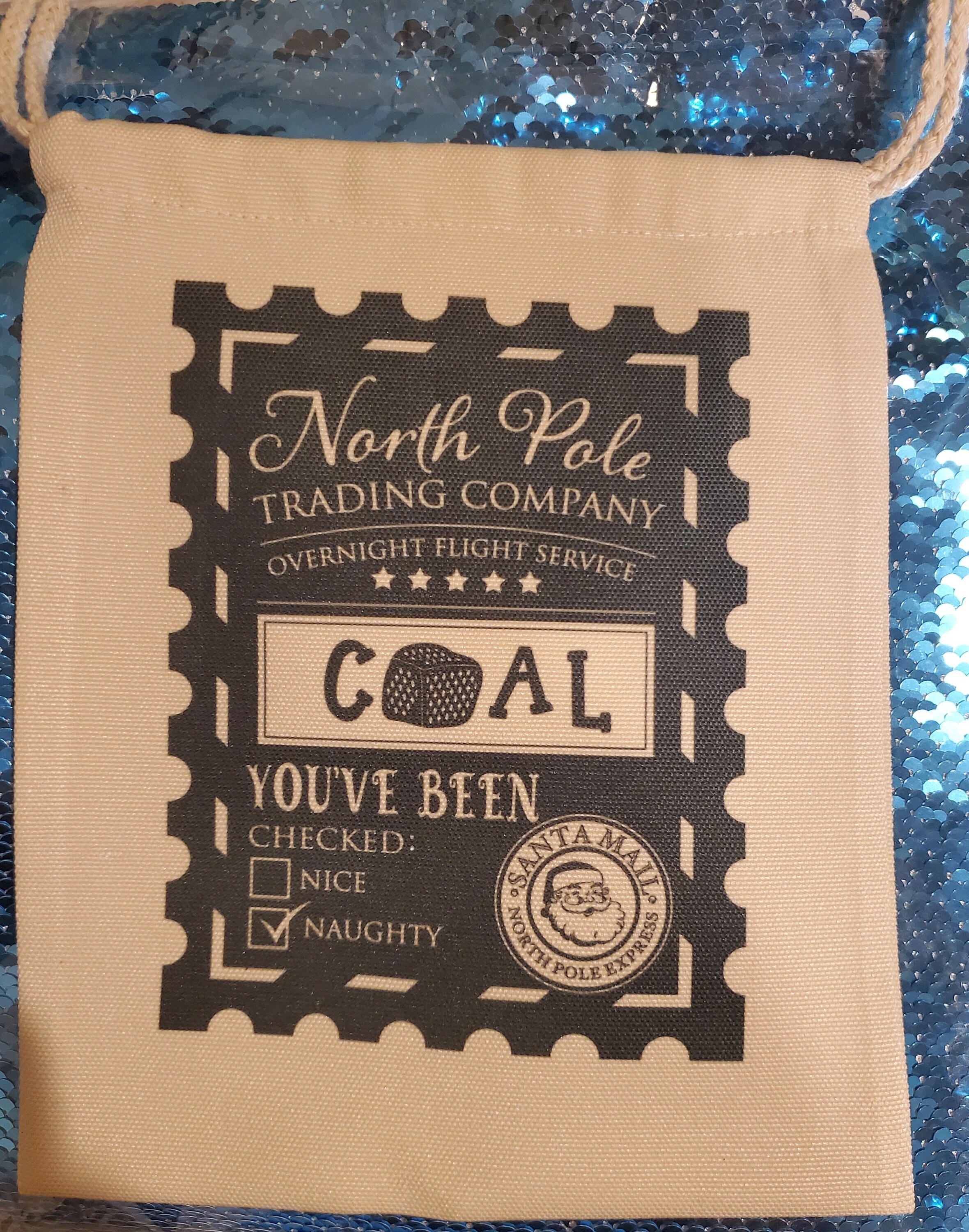 PERSONALIZED Santa Coal Bag - Etsy