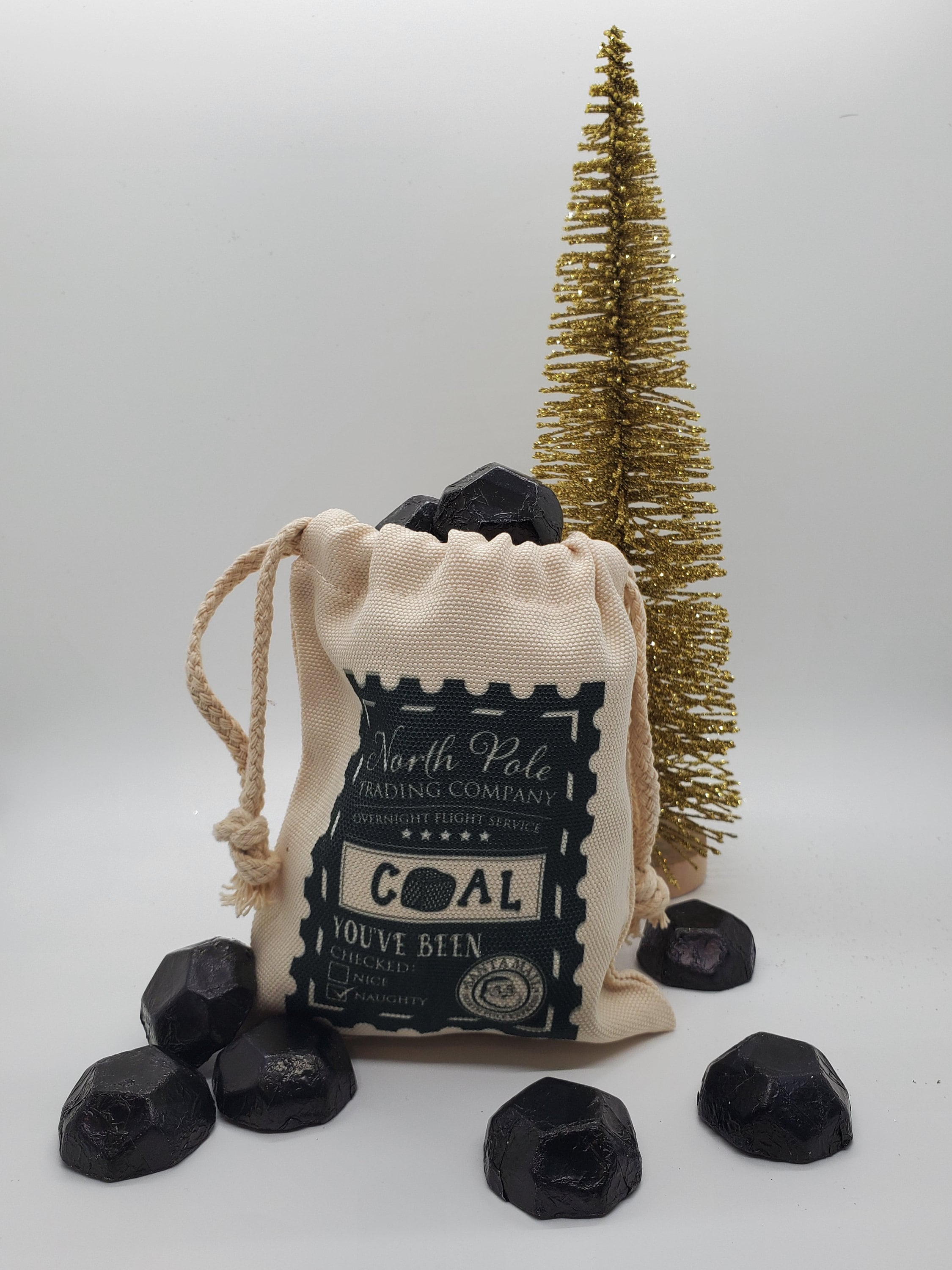 PERSONALIZED Santa Coal Bag - Etsy