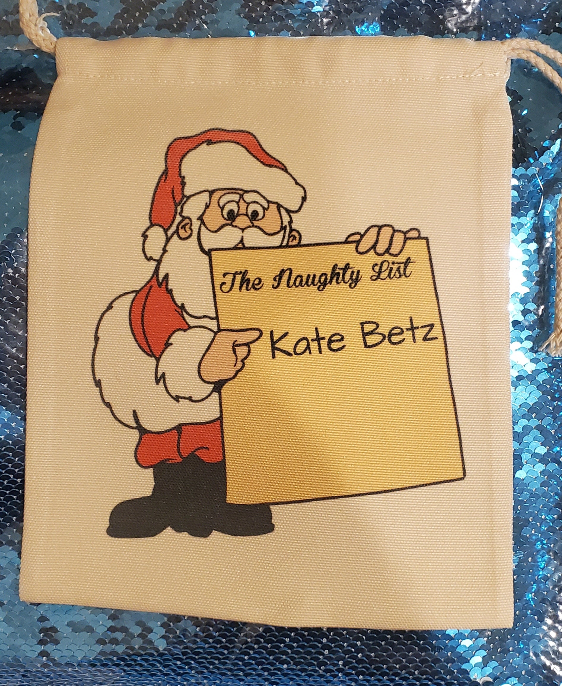 PERSONALIZED Santa Coal Bag - Etsy