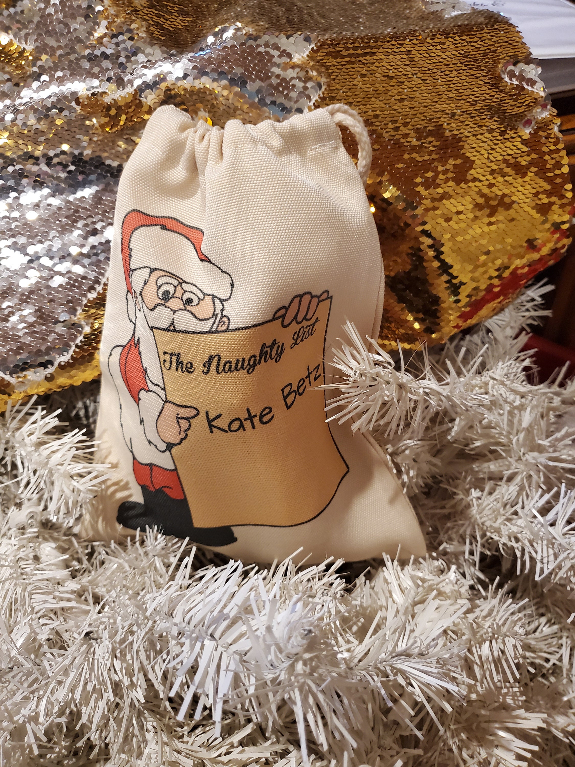 PERSONALIZED Santa Coal Bag - Etsy