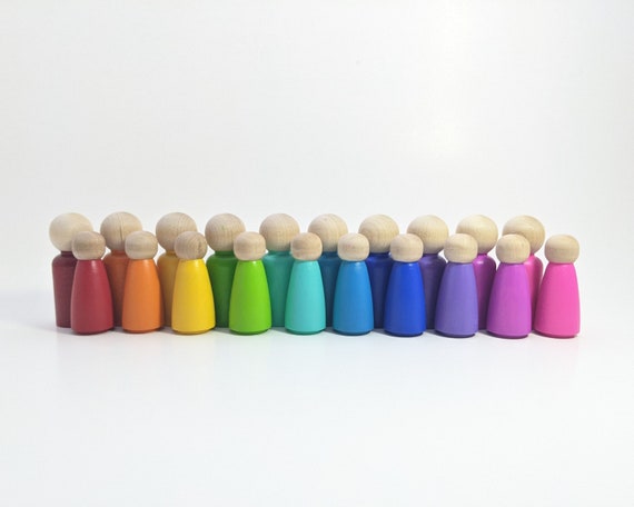 Waldorf Montessori Peg Dolls Rainbow Learning & School Toys & Games ...