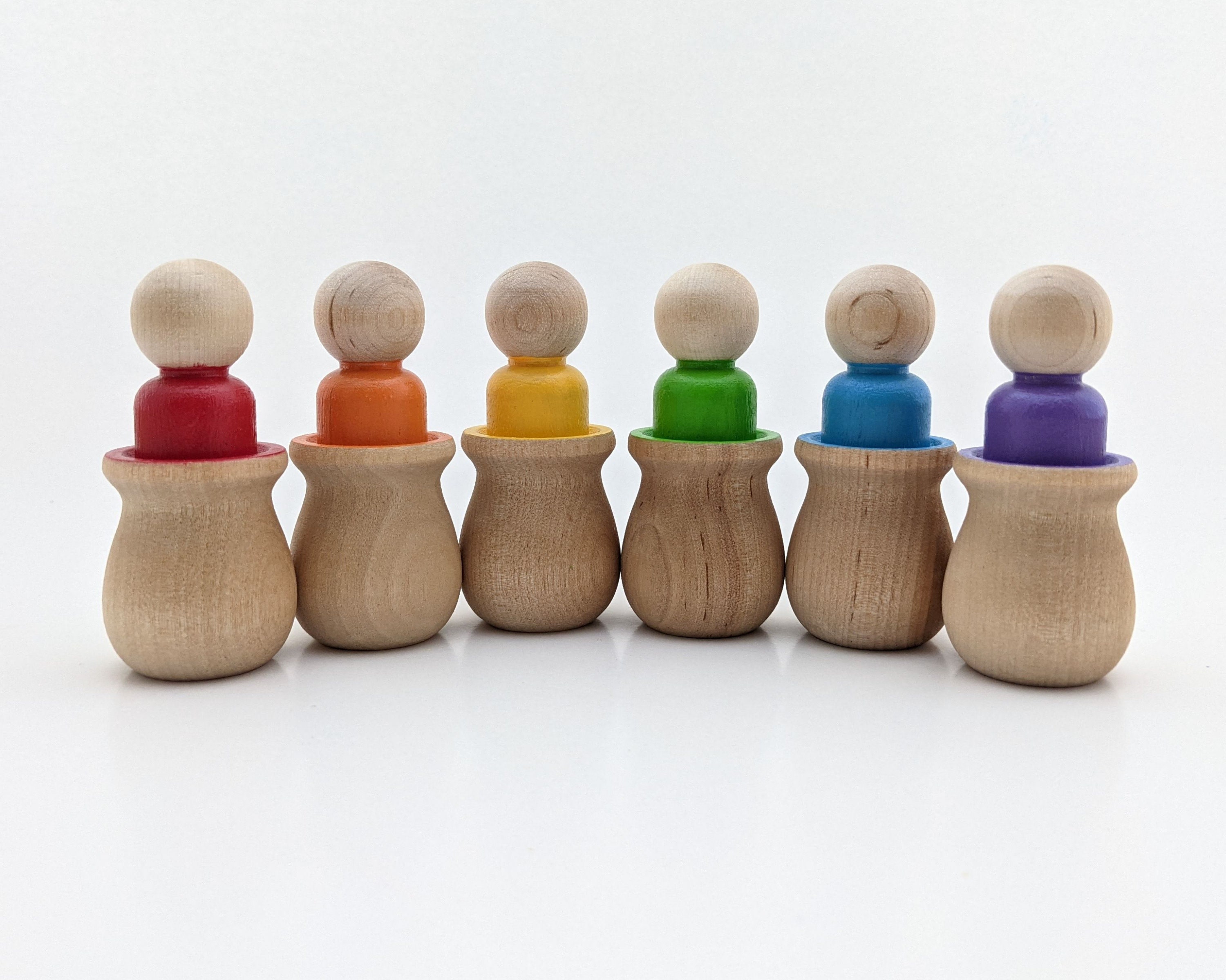 Waldorf Montessori Peg Dolls Rainbow Learning & School Toys & Games ...