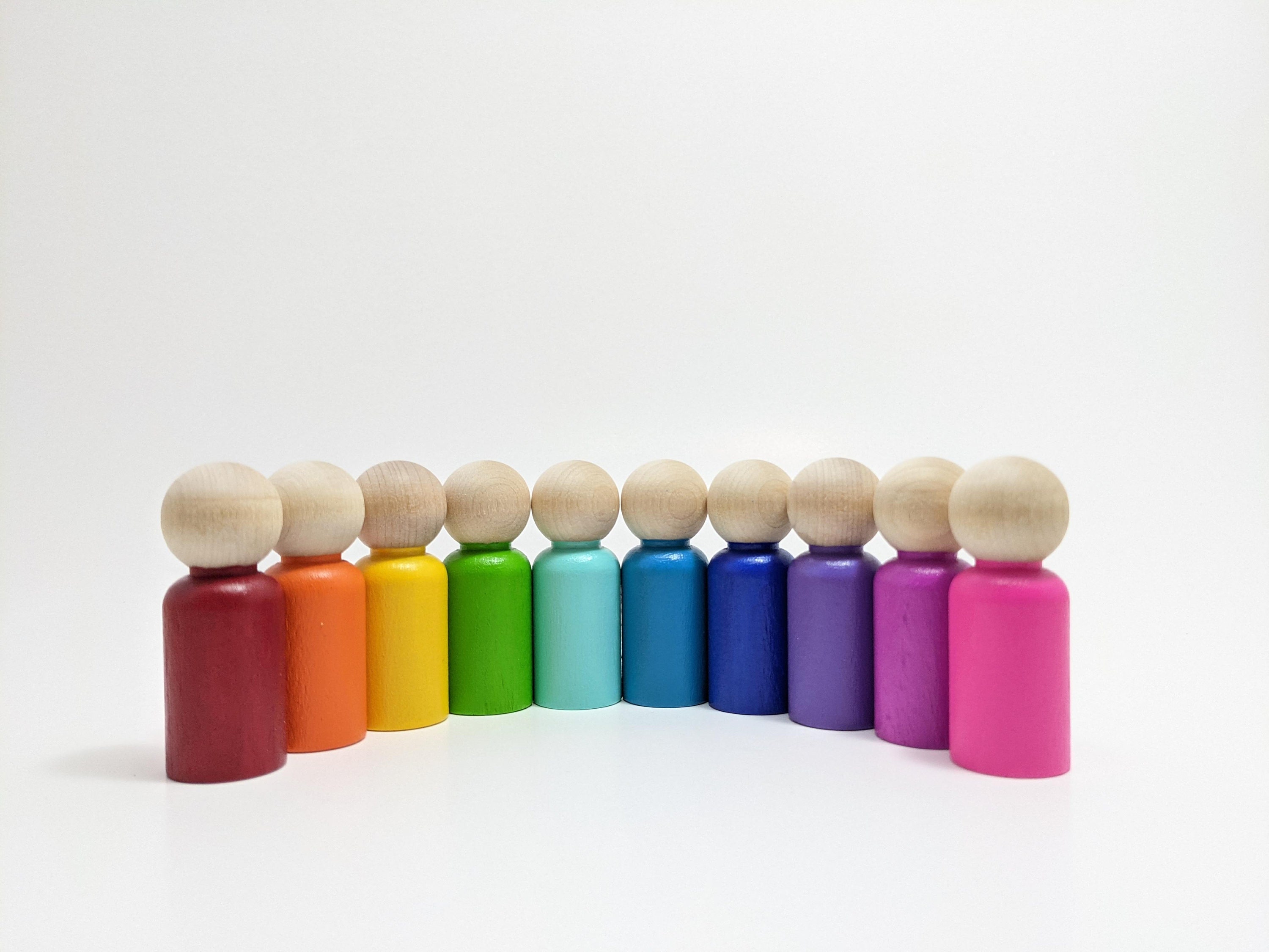 Waldorf Montessori Peg Dolls Rainbow Learning & School Toys & Games ...
