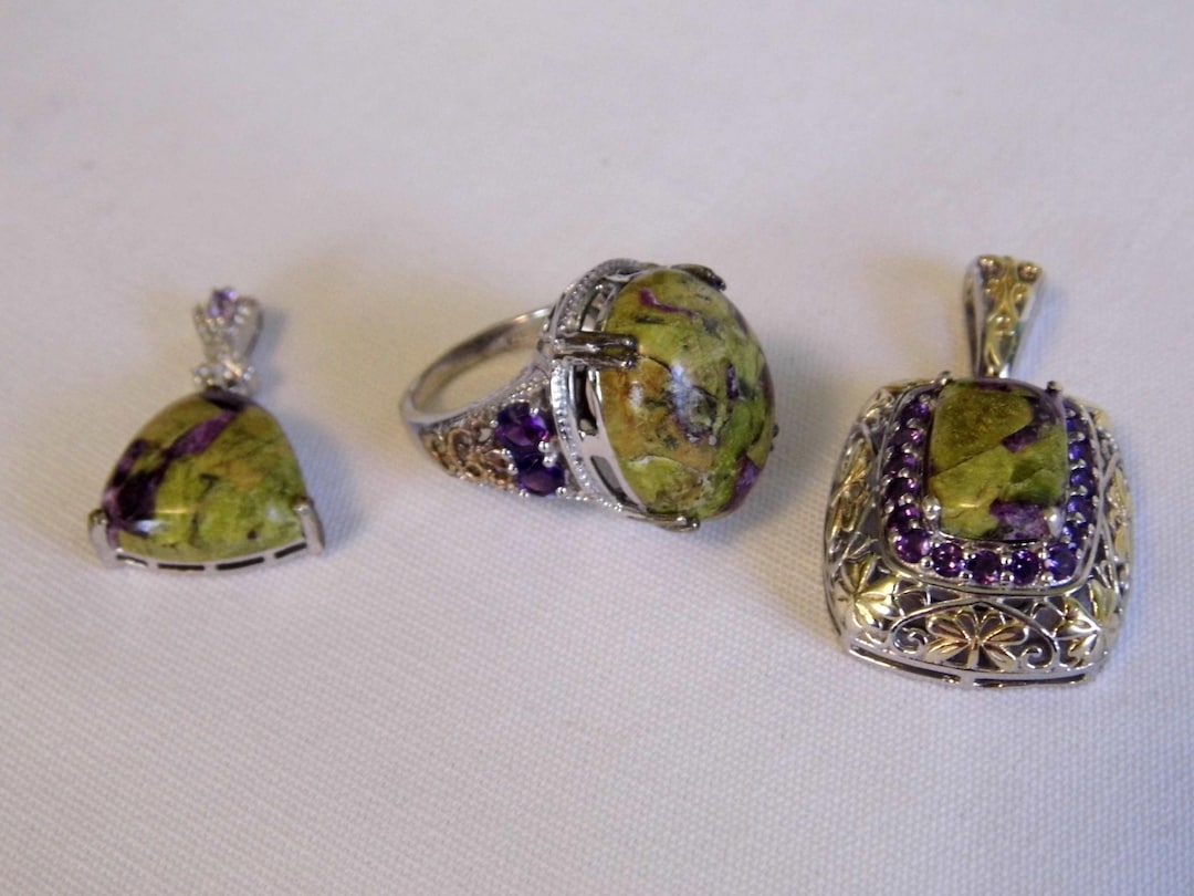Chuck Clemency STS 925 Atlantisite Ring Size 7 1/4 and Pendants - Etsy