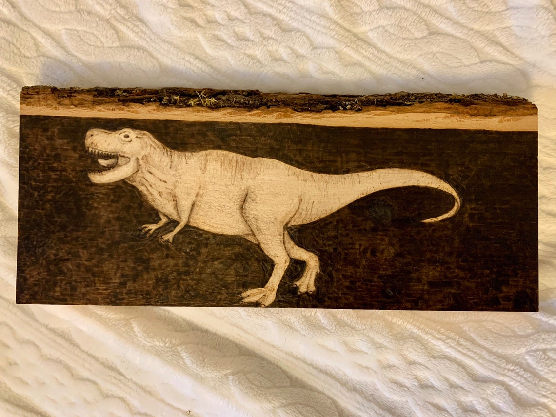 Wood Burned T-rex Wall Hanging - Etsy