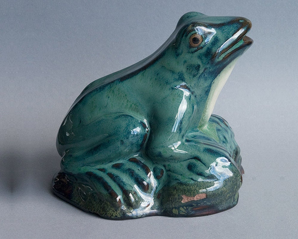 Big Frog Statue Figurine MCM Dutch or Belgian Ceramics | Etsy