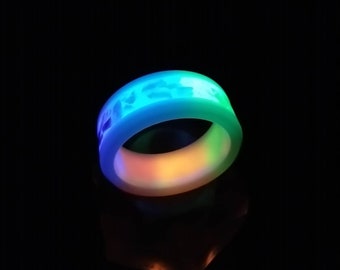 Light Purple Fire Opal Inlay Iridescent Glow Ring 4/6/8mm - Etsy