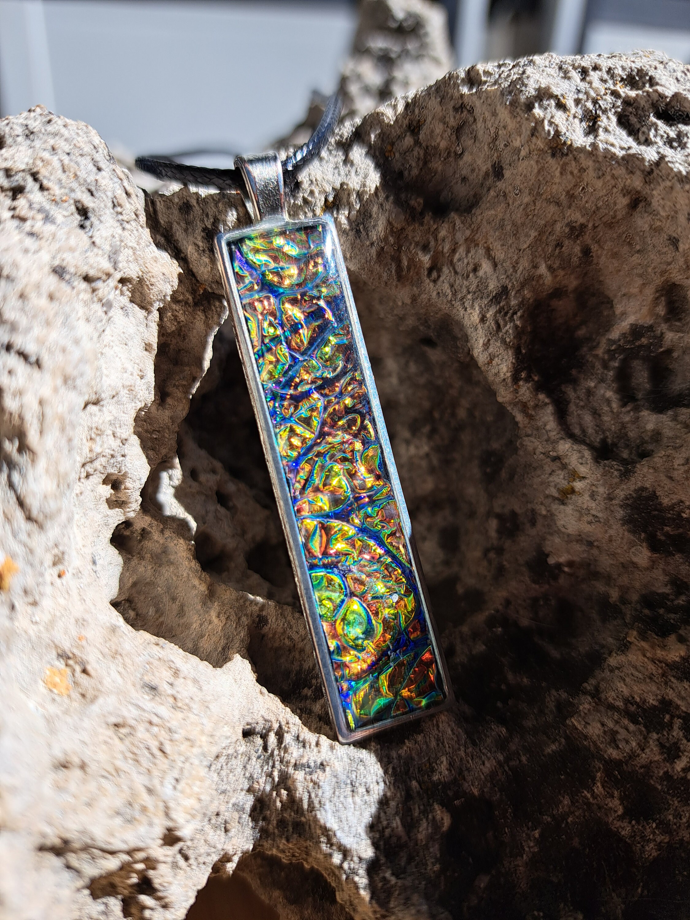 Dragon Fire Dichrolam Pendant - Etsy