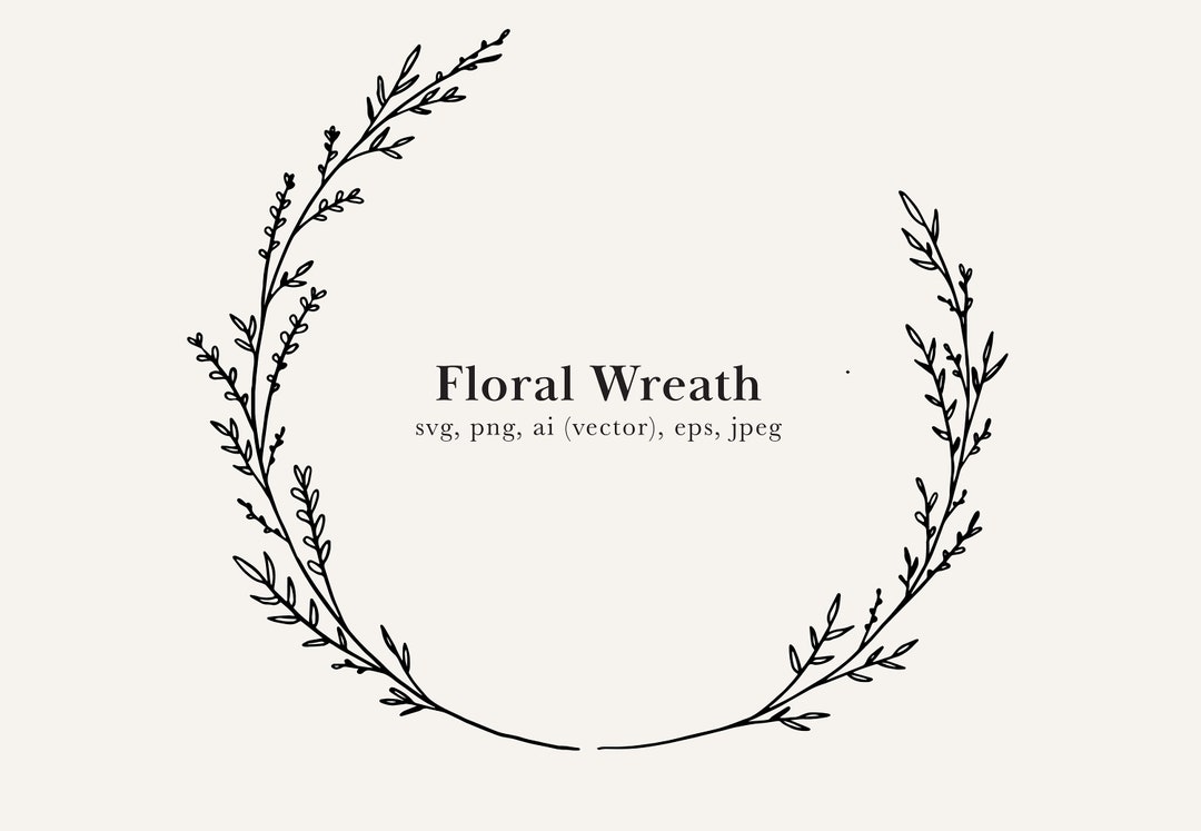 Floral Border, Floral Wreath SVG, Wreath PNG, Wreath JPEG, Floral Frame ...