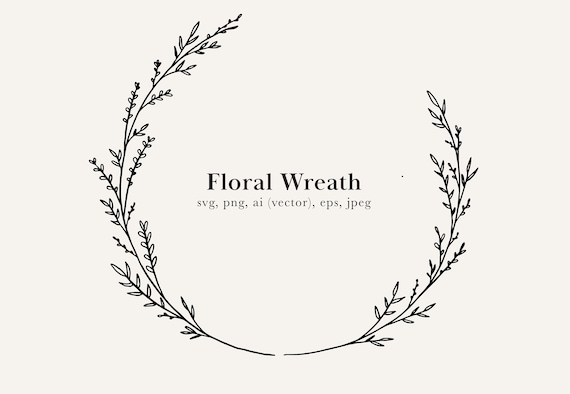 Floral Border Floral Wreath SVG Wreath PNG Wreath JPEG - Etsy