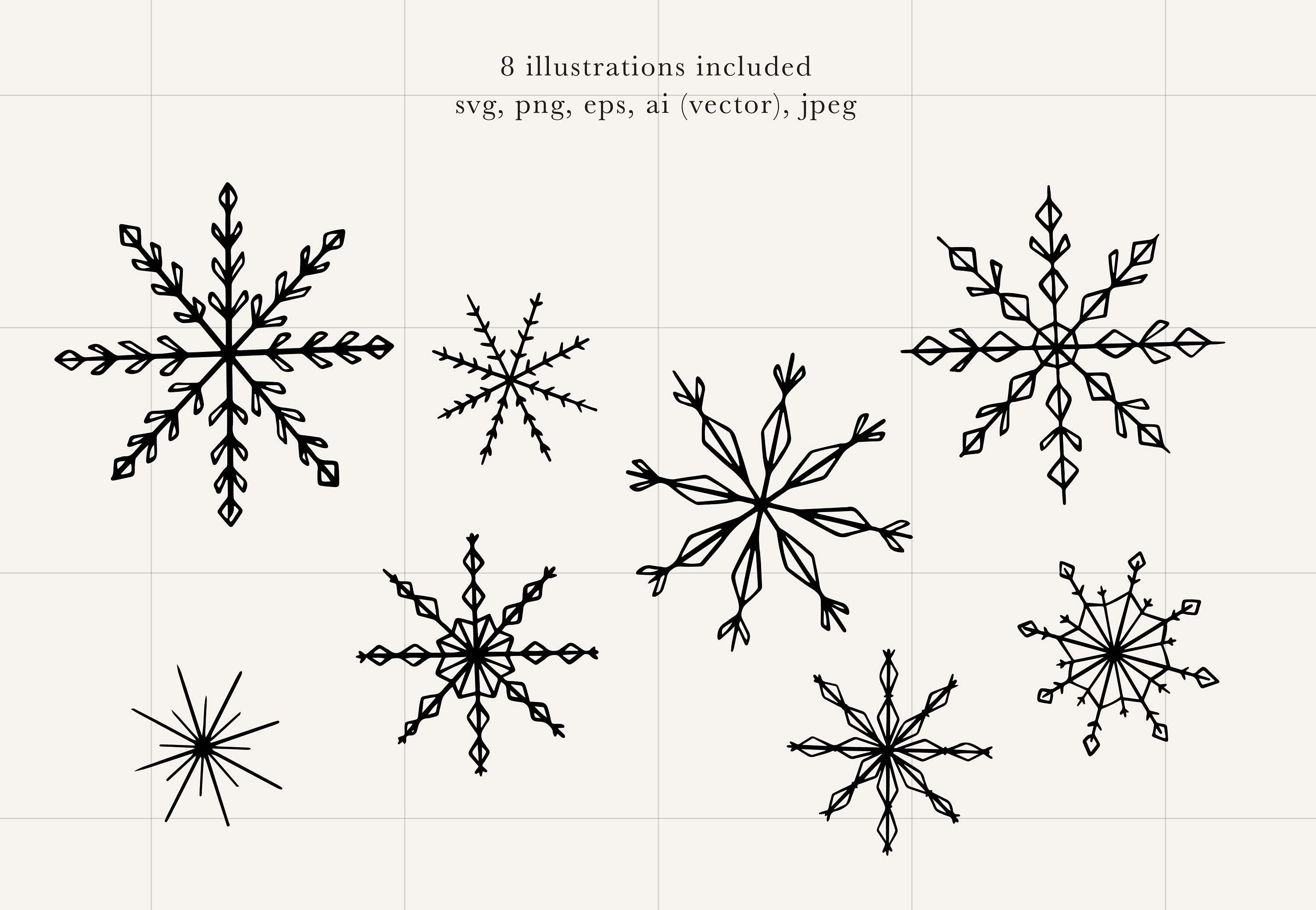 Simple Silver Snowflake Drawing