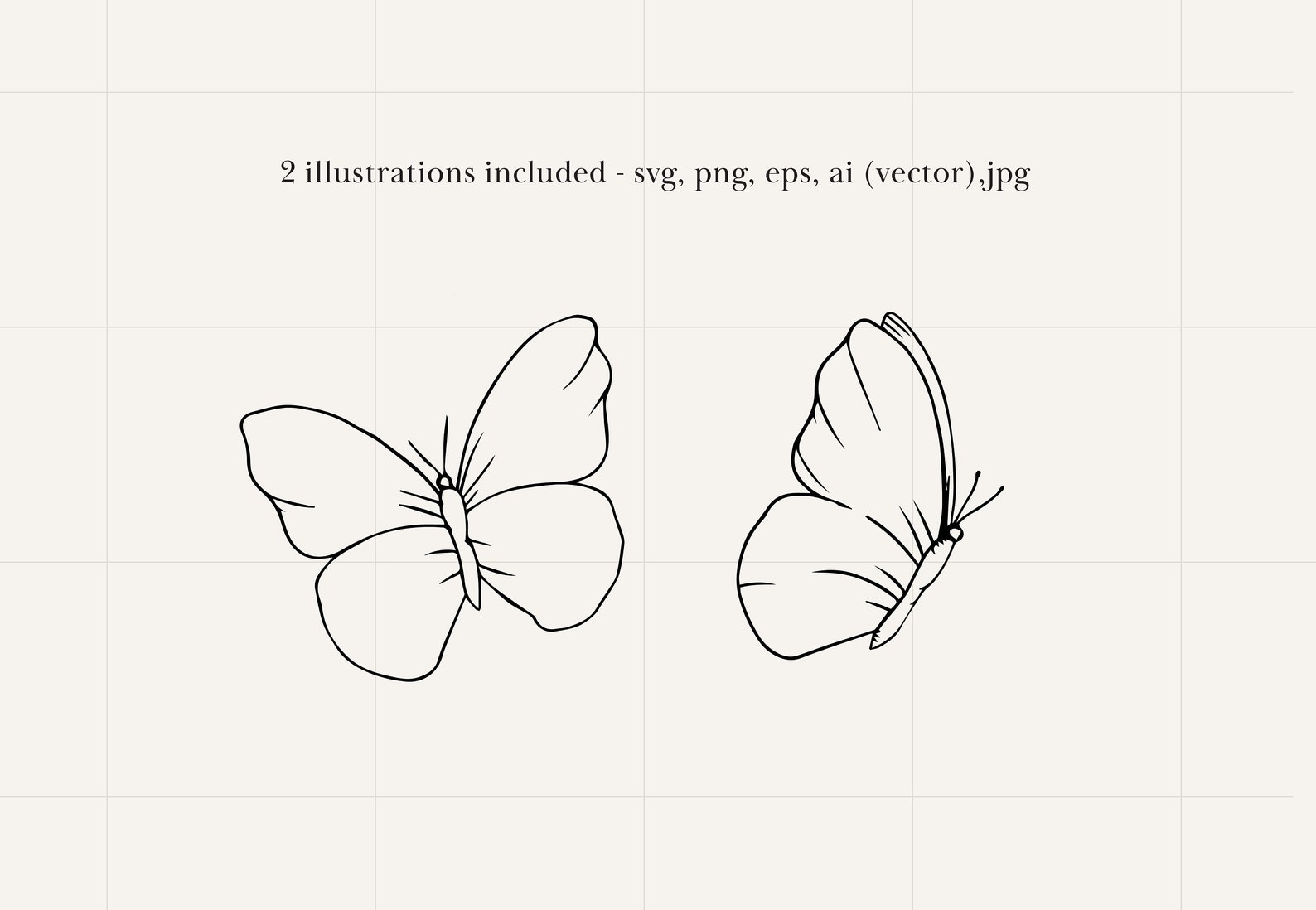 Butterfly Cutting File Simple Butterflies Butterfly Drawing | Etsy
