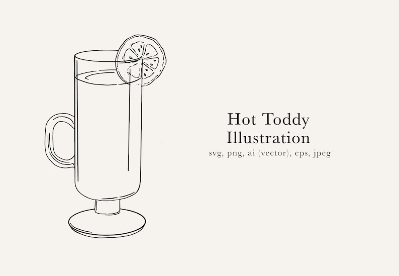 Hot Toddy Illustration, Hot Toddy PNG, Hot Toddy SVG, Wedding Cocktail ...