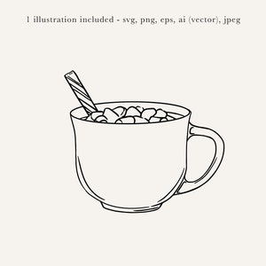 Hot Cocoa Illustration, Hot Cocoa JPEG, Hot Cocoa Clip Art, Hot ...