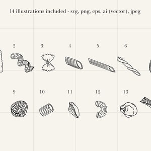 Pasta Clip Art, Pasta Illustrations, Pasta Drawing, Pasta SVG - Etsy