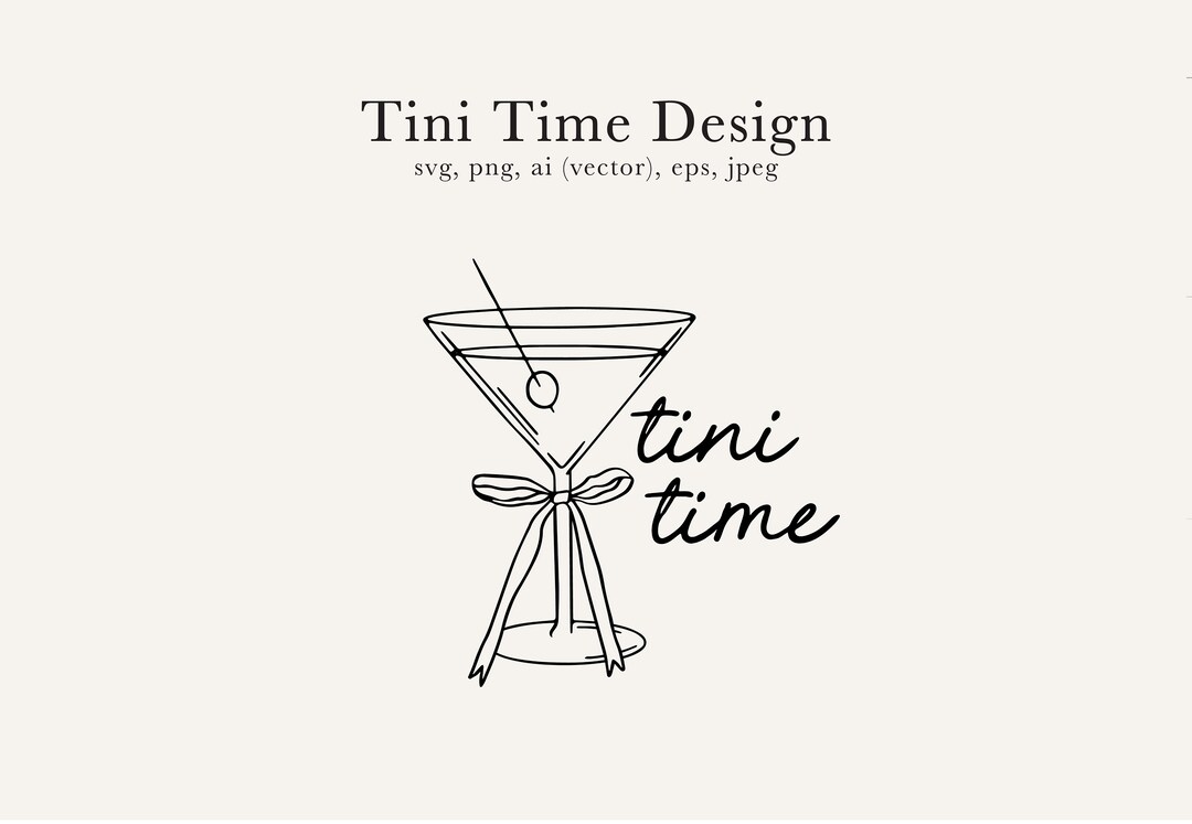 Tini Time Design, Martini Bach Design, Martini Design, Martini SVG ...