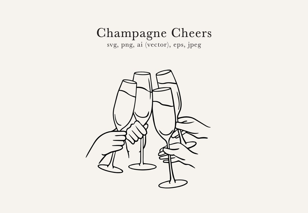 Champagne Cheers Illustration, Cheers Clip Art, Champagne Cheers ...