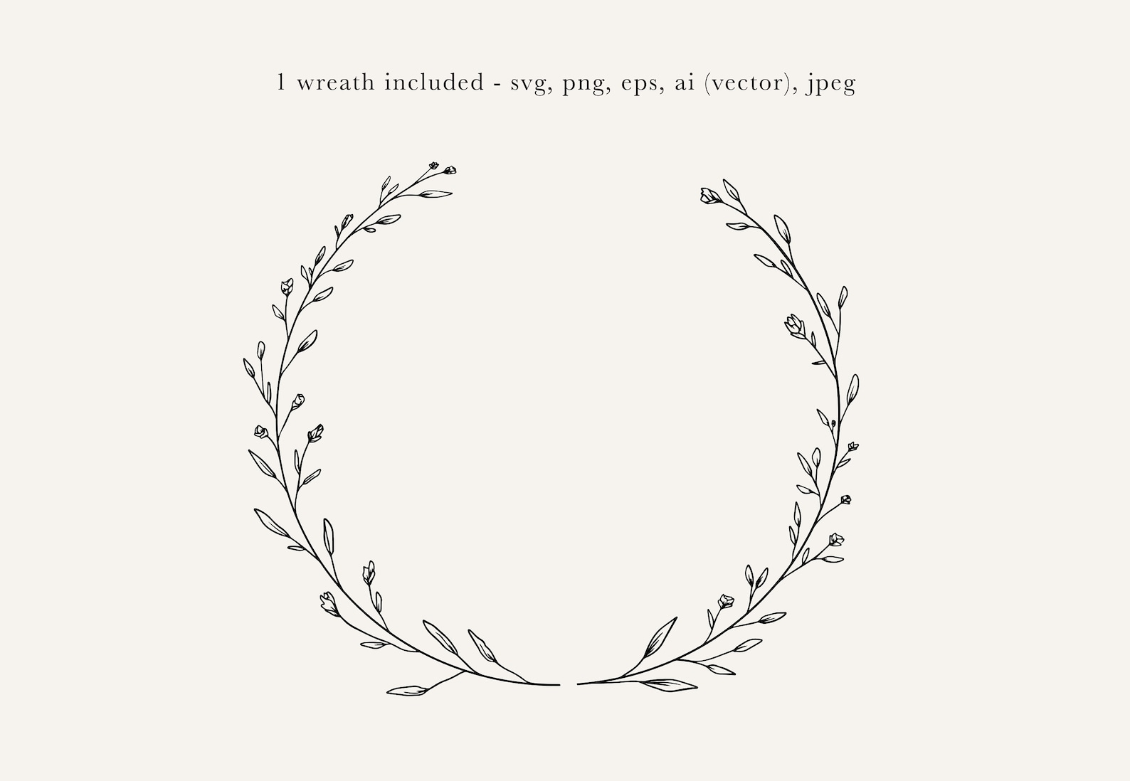 Floral Wreath, Floral Border SVG, Floral Border Drawing, Hand Drawn ...
