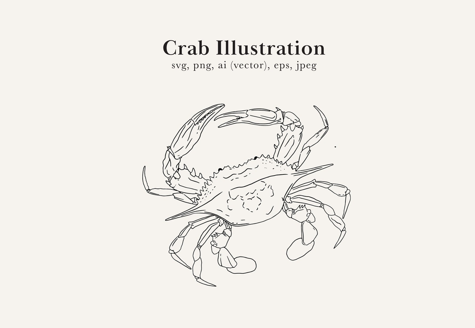 Crab Illustration, Crab SVG, Crab Clip Art, Maryland Crab Drawing, Crab ...