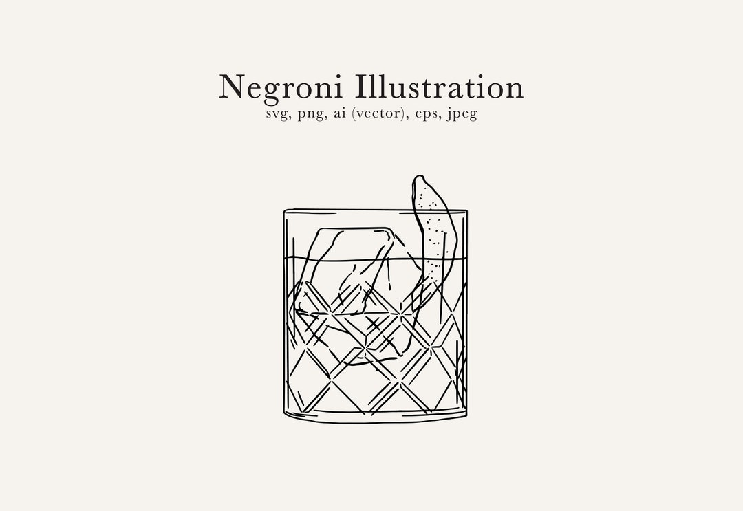 Negroni Illustration, Negroni PNG, Wedding Cocktail Illustration ...