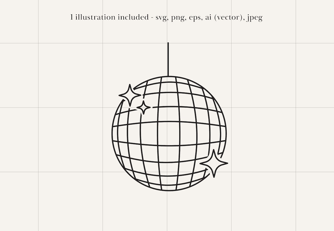 Disco Ball Clip Art Disco Ball Drawing Disco Ball Cutting - Etsy