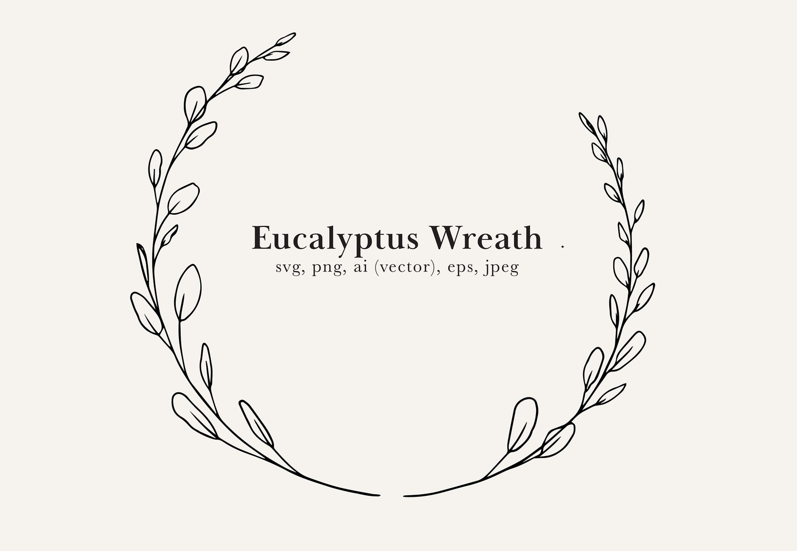 Eucalyptus Wreath PNG Eucalyptus Frame SVG Hand Drawn Floral | Etsy