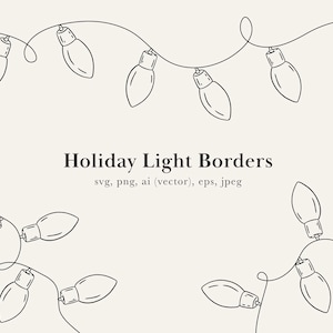 Holiday Light Border SVG, Christmas Light Border PNG, Christmas Light ...