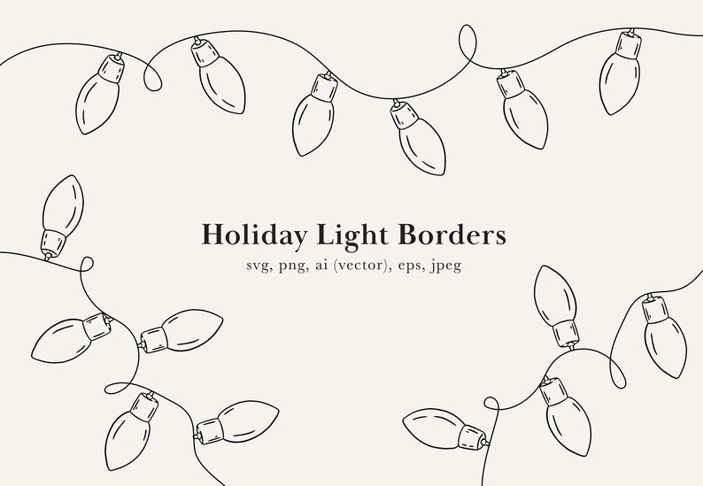 Holiday Light Border SVG, Christmas Light Border PNG, Christmas Light ...