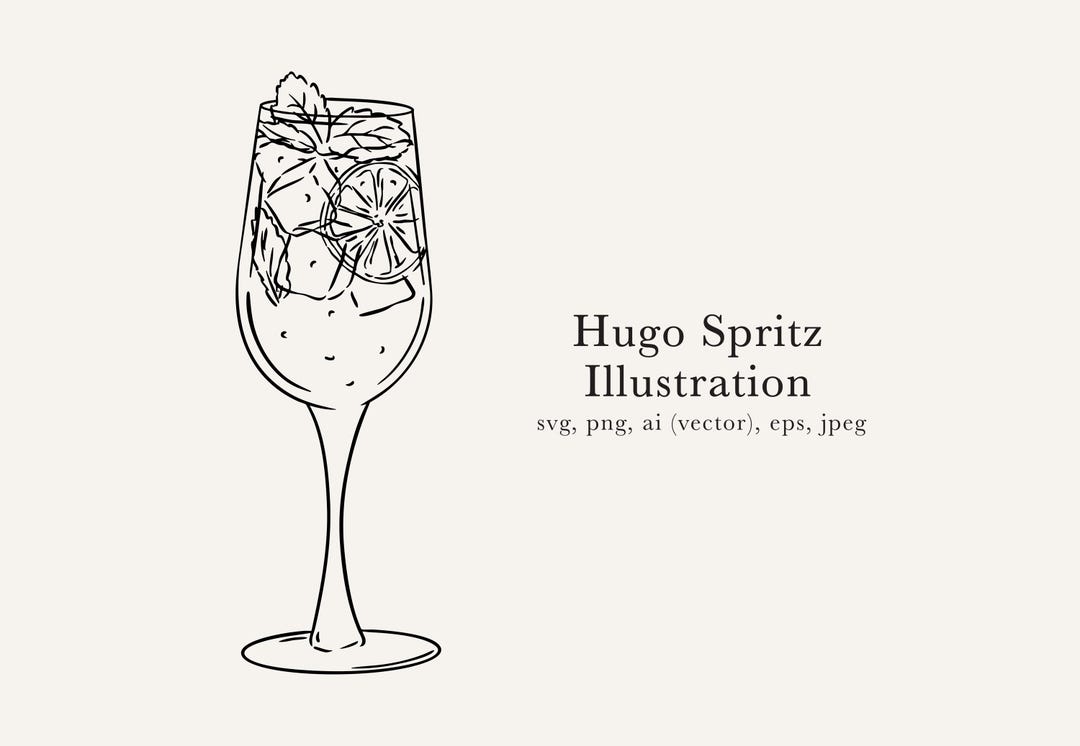 Hugo Spritz Drawing, Hugo Spritz Illustration, Spritz SVG, Spritz PNG ...