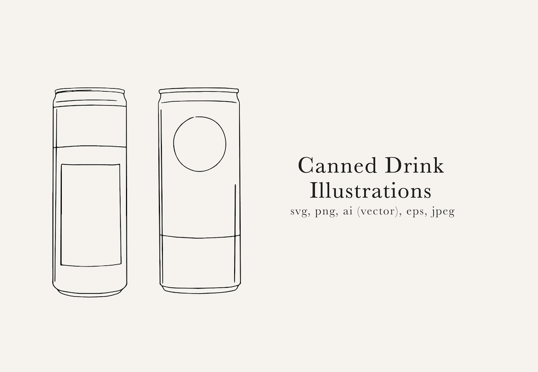 Canned Seltzer Illustration, Canned Seltzer Drawing, White Claw SVG ...
