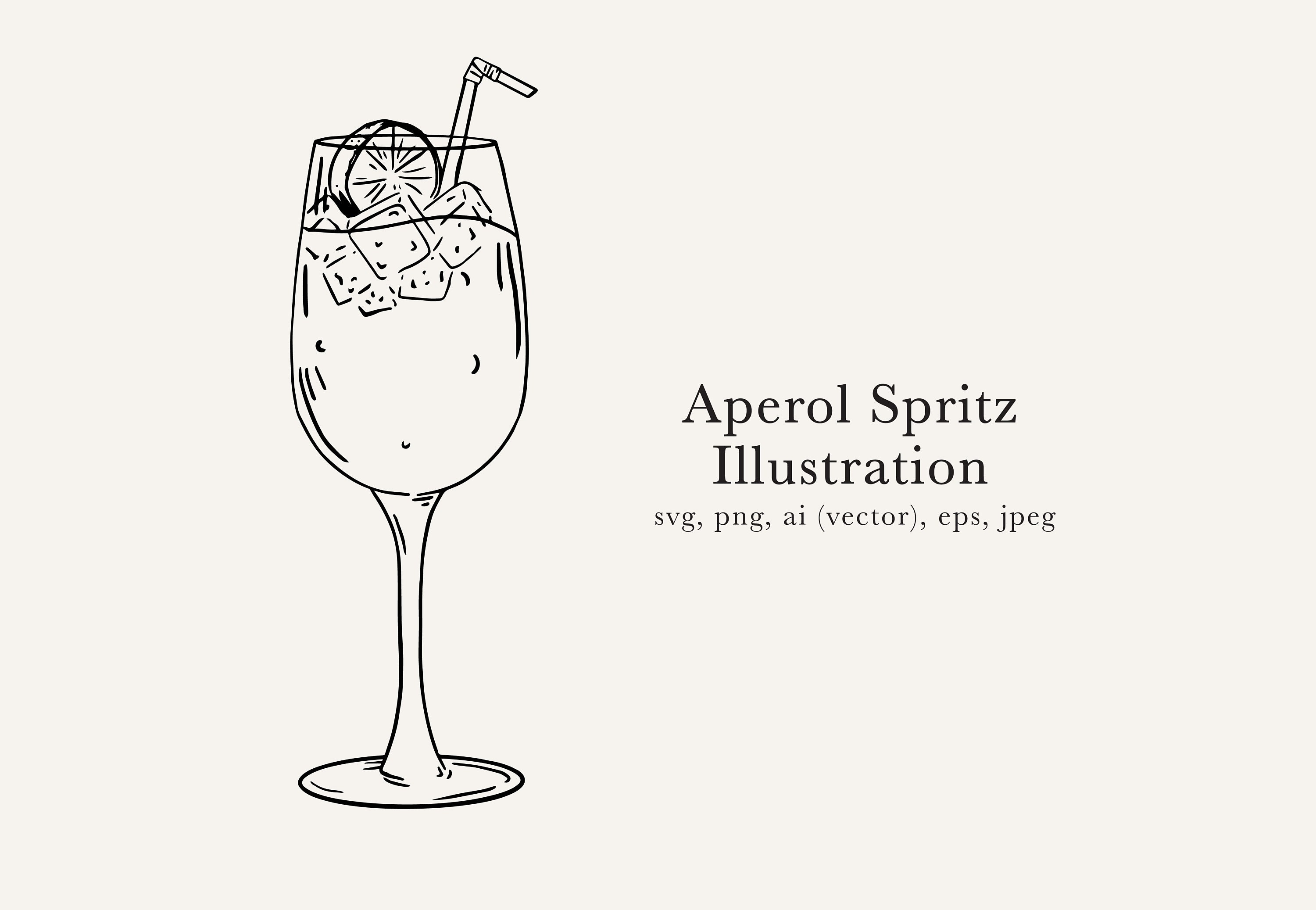 Aperol Spritz Zeichnung, Aperol Spritz Illustration, Aperol Spritz SVG ...