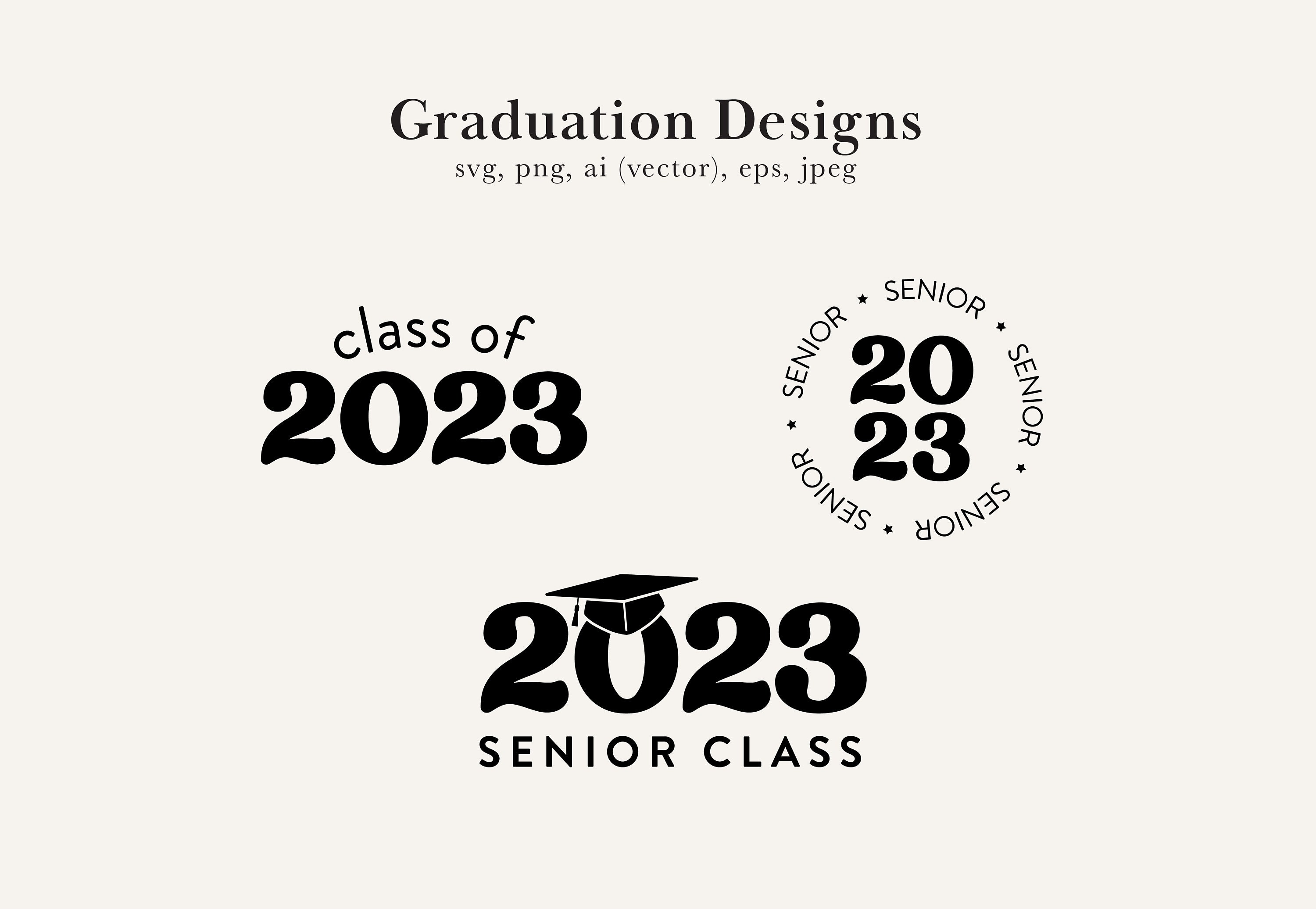 Graduation Svg Bundle 2023 Graduation Cap Stock Vector
