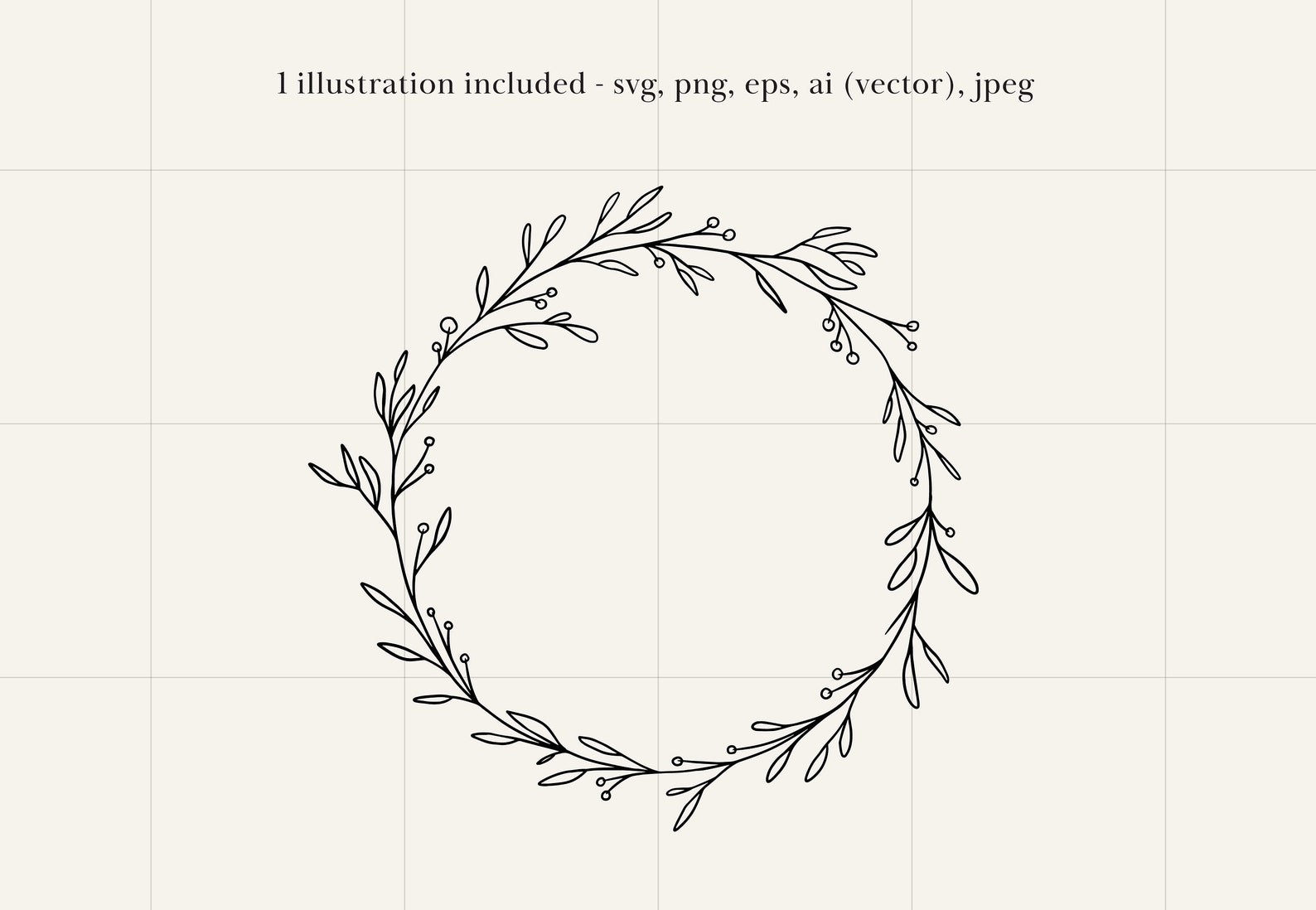 Mistletoe Wreath SVG Holiday Wreath Art Holiday Border JPEG - Etsy